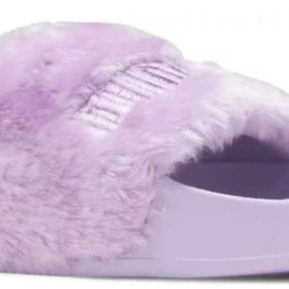 Puma | Shoes | Fenty By Puma Orchid Bloom Faux Fur Slides | Poshmark